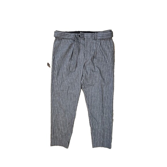 Express | Pants | Express Slim Pants 36x25 Striped Gray Belted Linen ...